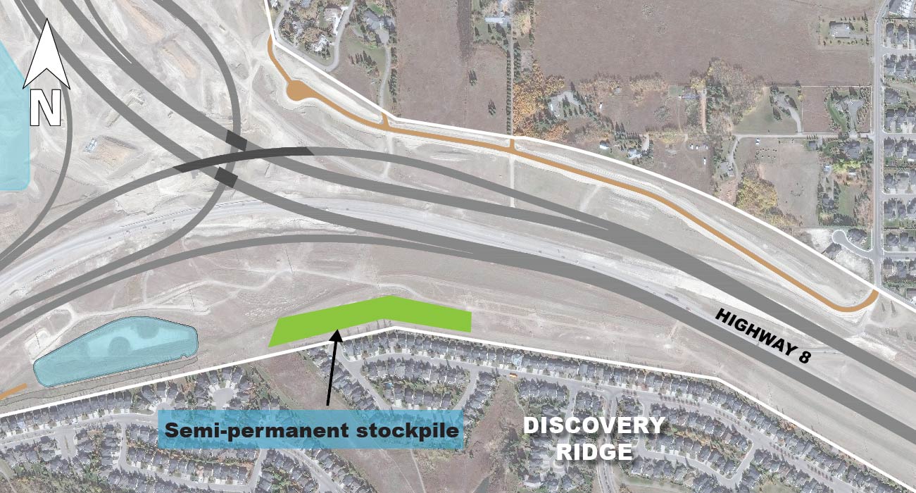Semi-permanent Stockpile North of Discovery Ridge - West Calgary Ring Road